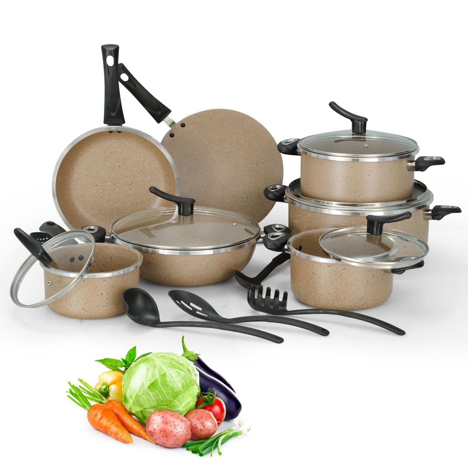 AR Non Stick Dessini Moon Set Forging18 Pcs. - AR Cookware
